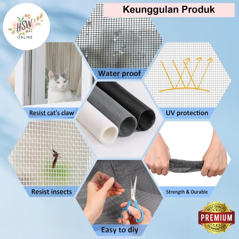 Jual Kawat Nyamuk Jendela Kasa Jaring Strimin Penutup Ventilasi Udara ...