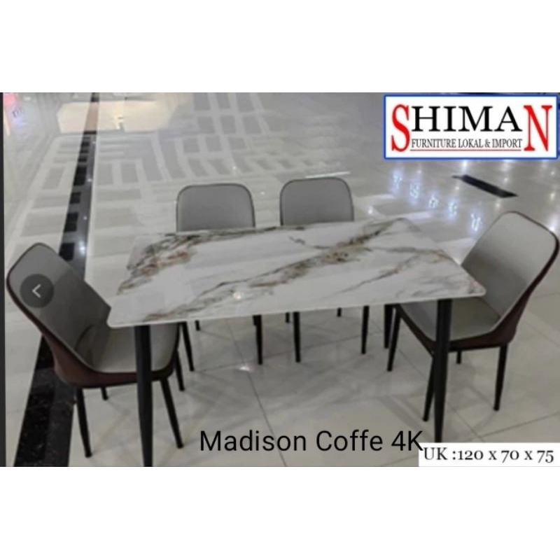 Jual Meja Makan Granite Import - Fullset 4 kursi - Kaki Besi Jok Kulit ...