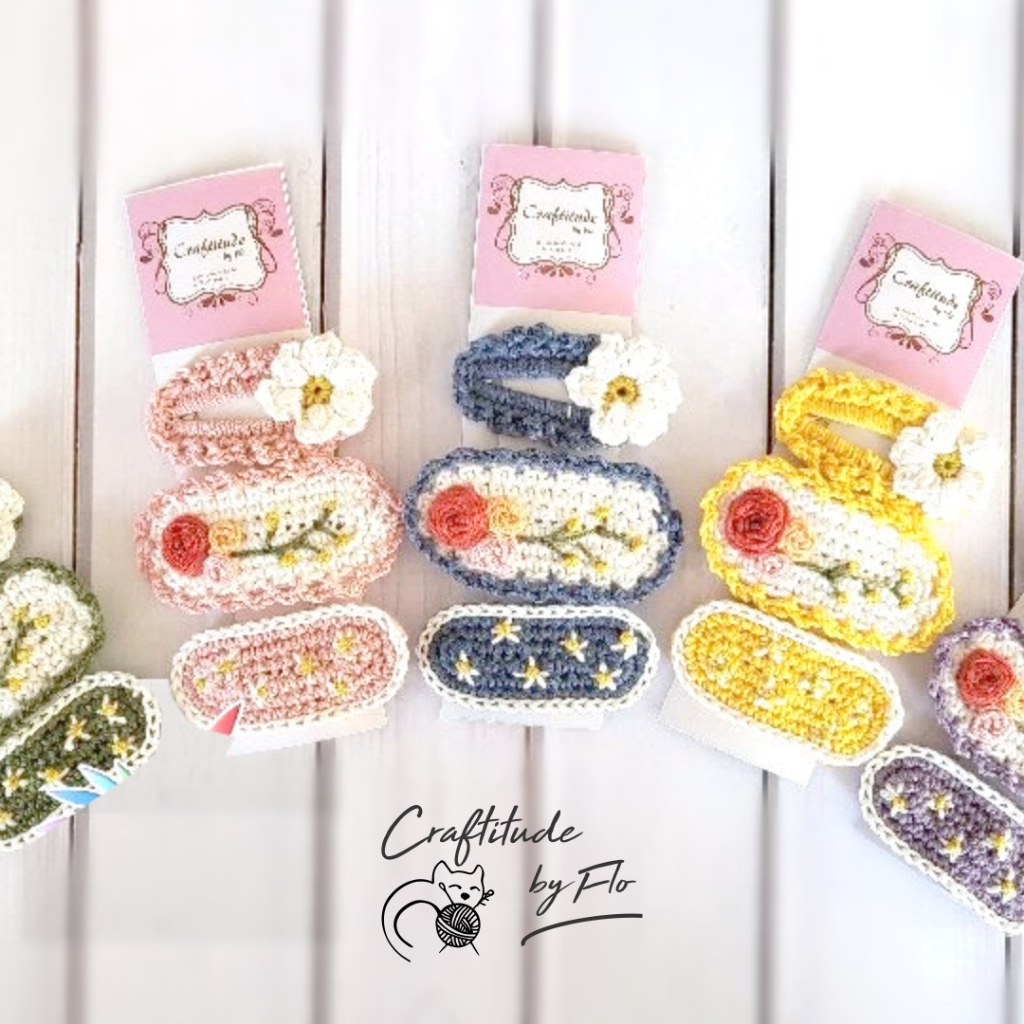 Jual Crochet Hair Clip Set Flowery Set Bunga Jepit Rambut Rajut ...