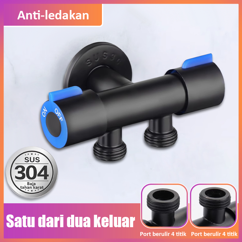 Jual SUS 304 Kran Shower Keran Cabang 2 Kran Shower Double Stop Kran Cabang KananStop Kran ...