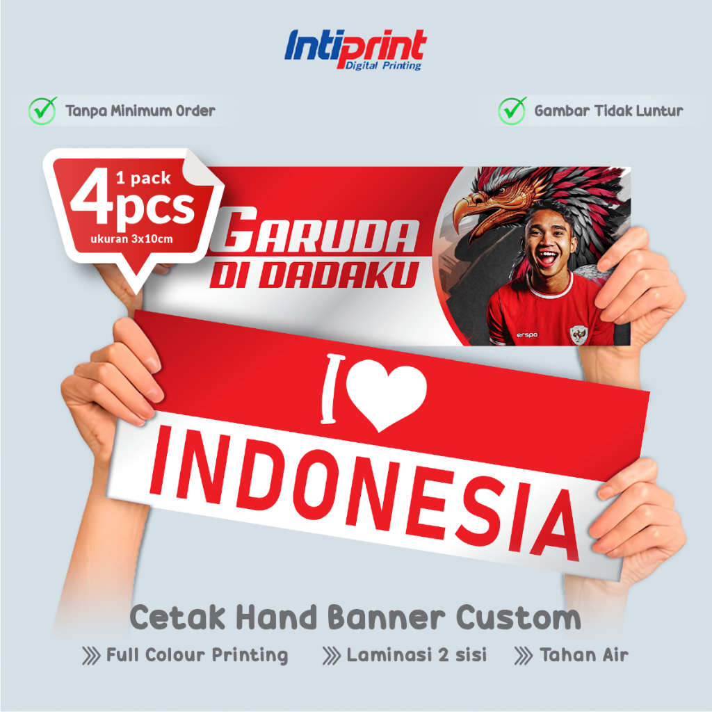 Jual Hand Banner Custom Garuda di Dadaku I Love Indonesia | Slogan ...