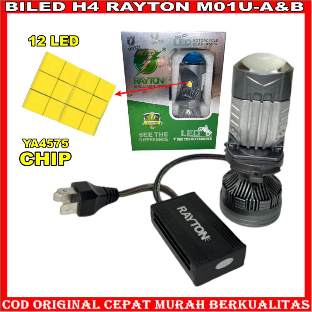 Jual RAYTON - ORIGINAL MINI LED PROJECTOR H4 M01U RTD RAYTON BLUELENS MOBIL MOTOR HEADLIGHT ...