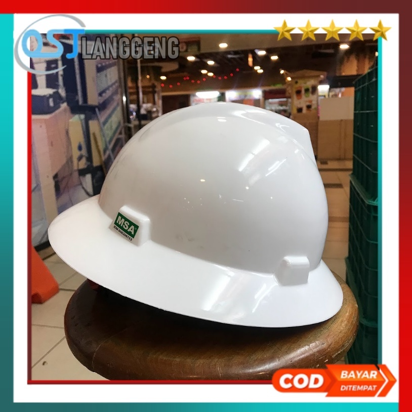 Jual Helm Safety MSA Full Brim Original ANSI + Fastarck - Helm Safety ...