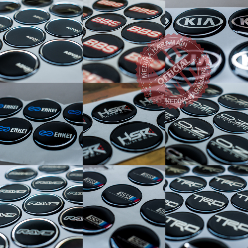 Jual STIKER RESIN TIMBUL 4.3 CM ADVAN BS ENKEI HSR KIA OZ RACING RAYS ...