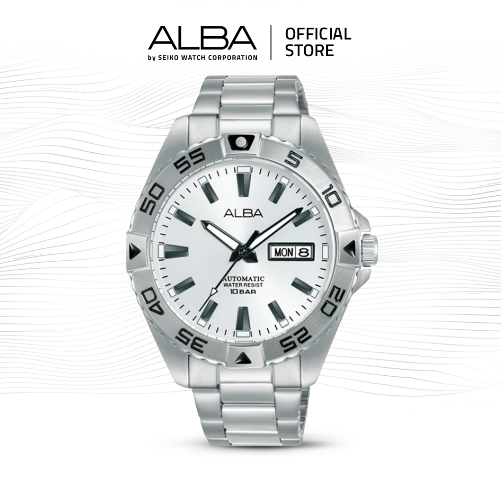 Jual Alba Mechanical Jam Tangan Pria AL4395 / AL4395X1 Automatic Silver ...
