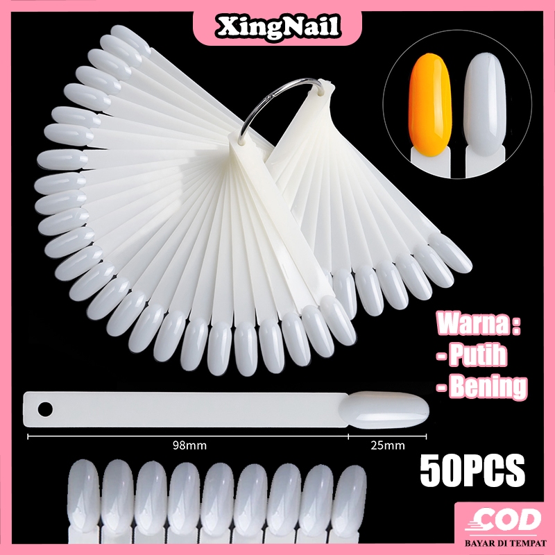 Jual 50pcs Display Kuku Nail Art Color Chart Ring Warna Kutek Kuku ...