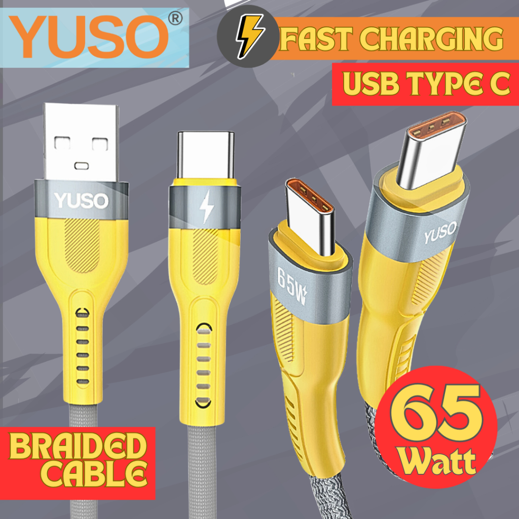 Jual Kabel Charger USB C Yuso Y80 Transformer Braided Fast Charging ...
