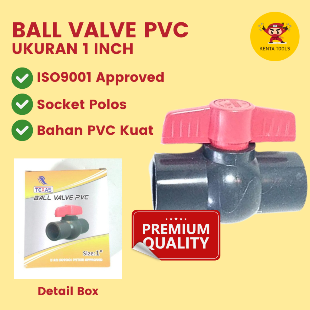 Jual Ball Valve Stop Keran Kran PVC Polos 1 Inch Plastik | Shopee Indonesia