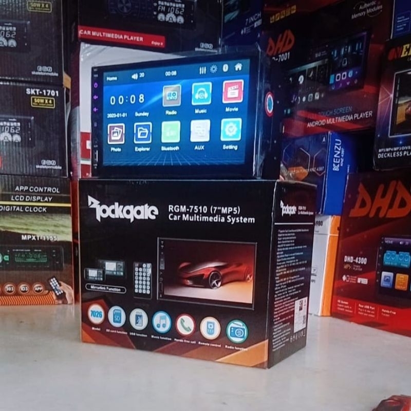 Jual Head Unit Double Din ROCKGATE 7 inch Bluetooth MirrorLink Video ...