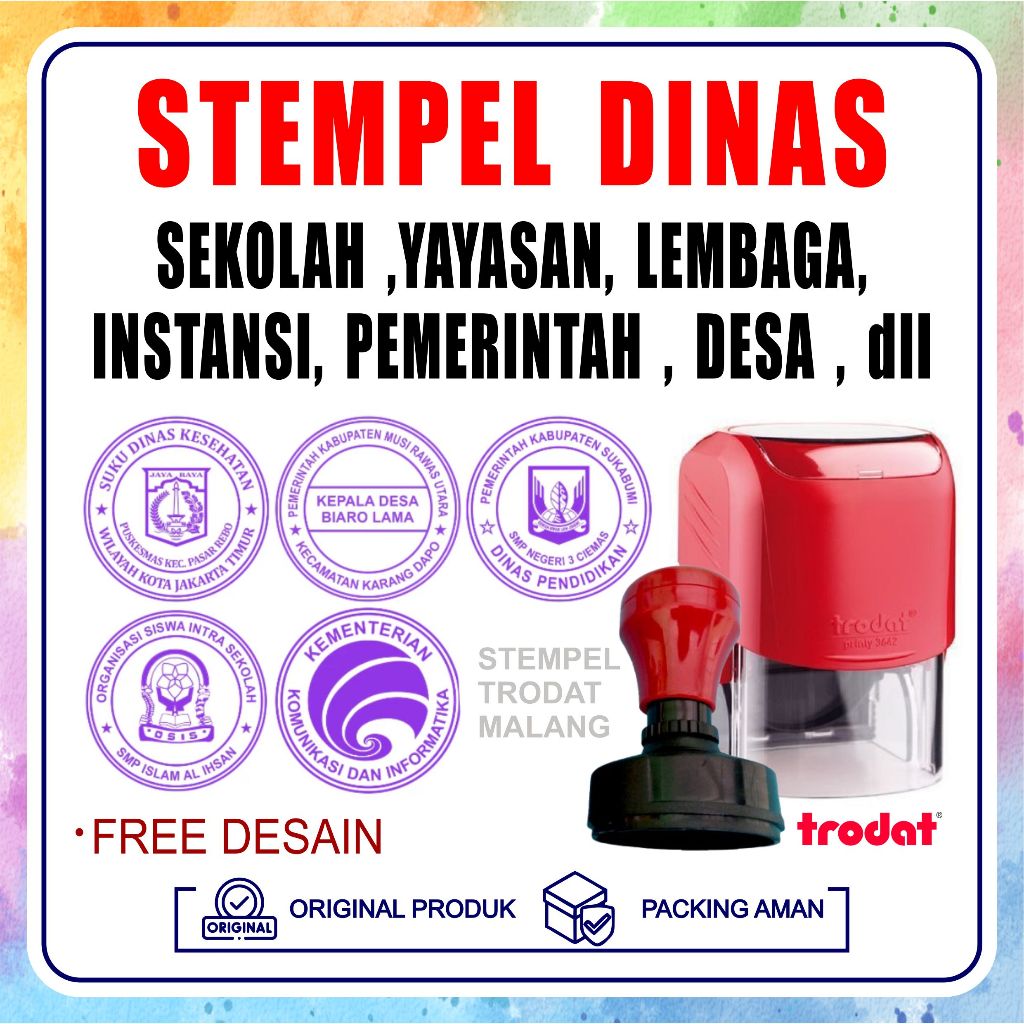 Jual CETAK STEMPEL DINAS , Stempel Custom, Sekolah, Lembaga, Instansi, Yayasan / TRODAT FLASH ...