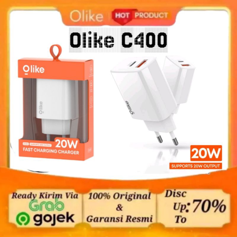 Jual Olike C400 Kepala Charger Adaptor Type-C USB PD20W+QC18W Fast ...