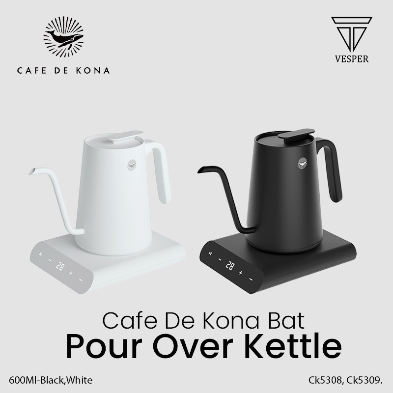 Jual CAFE DE KONA BAT electric pour over kettle 600ml 1000W temperature ...