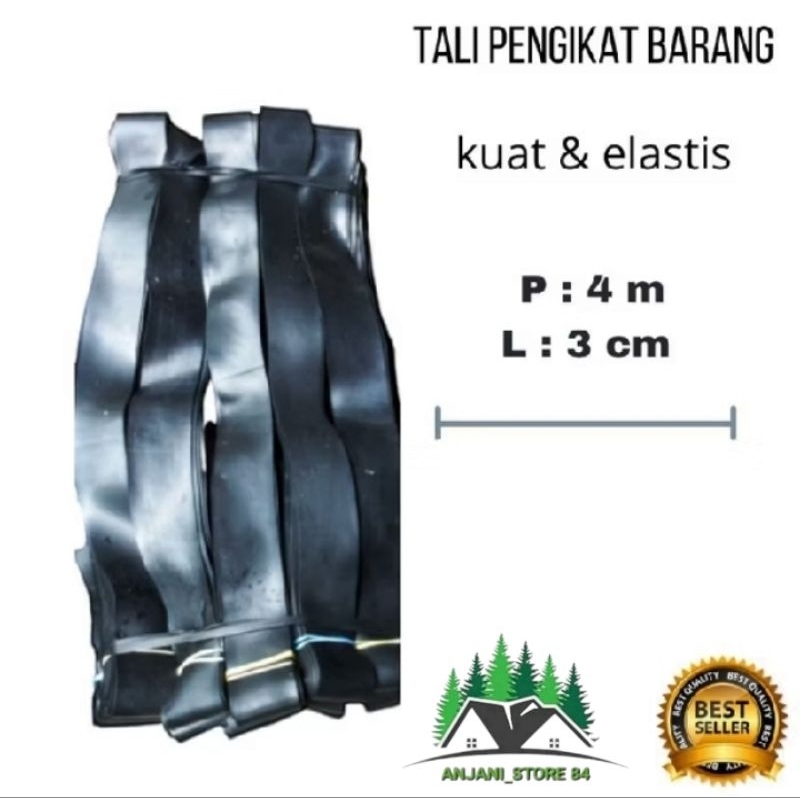 Jual Tali Karet Ban Pengikat Barang 4 Meter Lebar 3cm Paket Kodian Isi ...