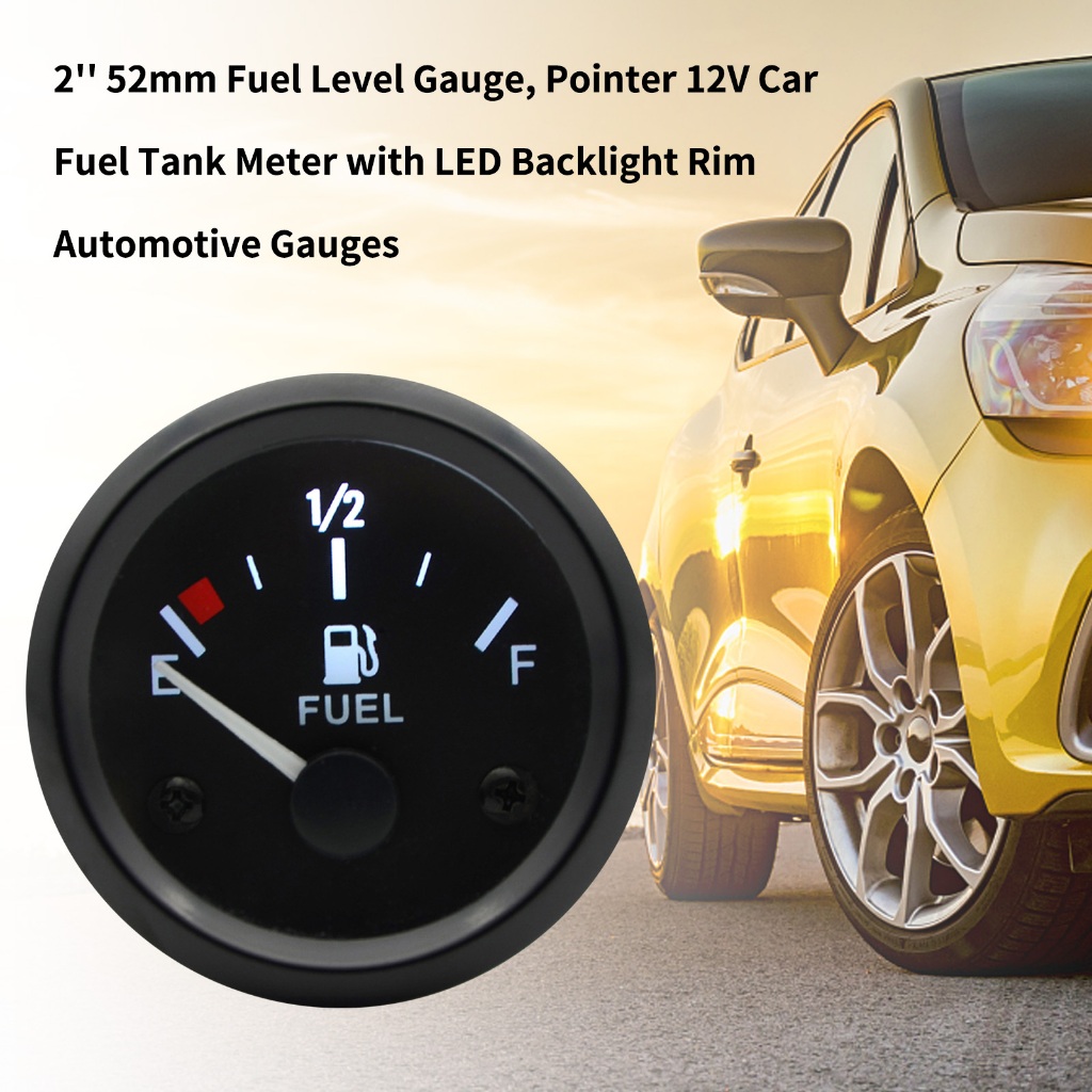 Jual 2'' 52mm Fuel Level Gauge, Pointer 12V Car Fuel Tank Meter with ...