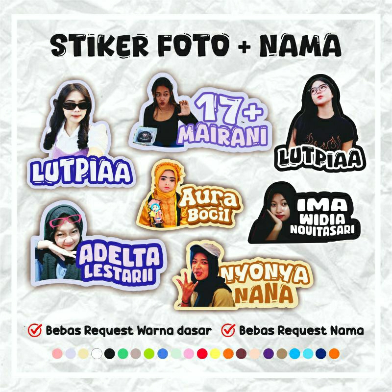 Jual STIKER CUSTOM NAMA+FOTO FREE DESAIN ANTI AIR | Shopee Indonesia
