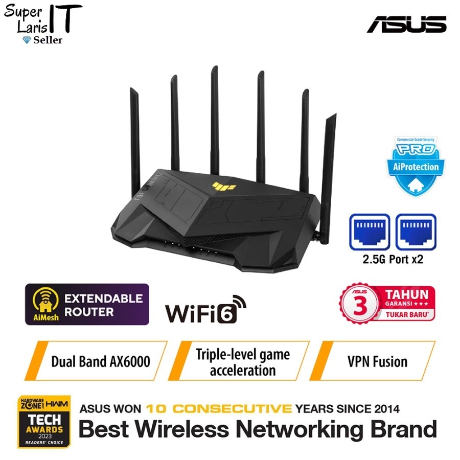 Jual ASUS TUF Gaming AX6000 Router Dual Band WiFi 6 | Shopee Indonesia