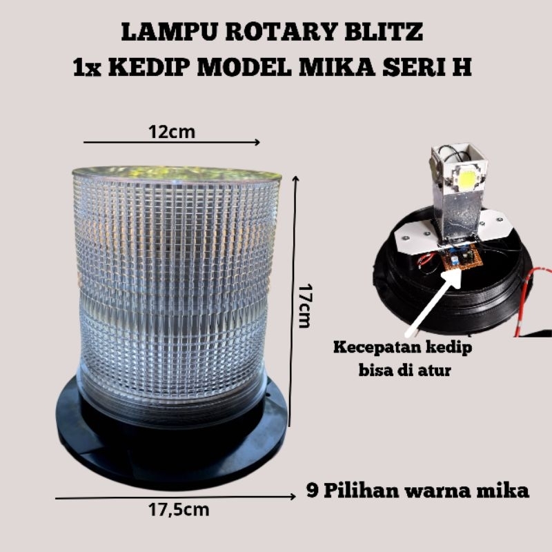 Jual Rotary Blitz 1x kedip Rakitan LED HPL TERANG Cover Besar BISA ...