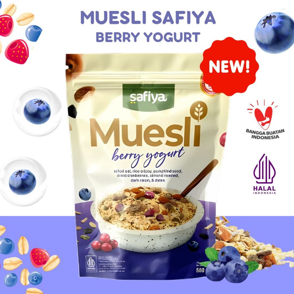 Jual Muesli Berry Yogurt Safiya 1 Kg Oatmeal Diet Fruity Taste Sereal Sehat | Shopee Indonesia