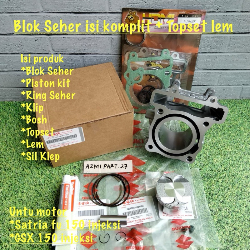 Jual Blok Seher komplit Topset+lem Suzuki Satria Fu injeksi/GSX 150 S/GSX 150 R (SCEM) | Shopee ...