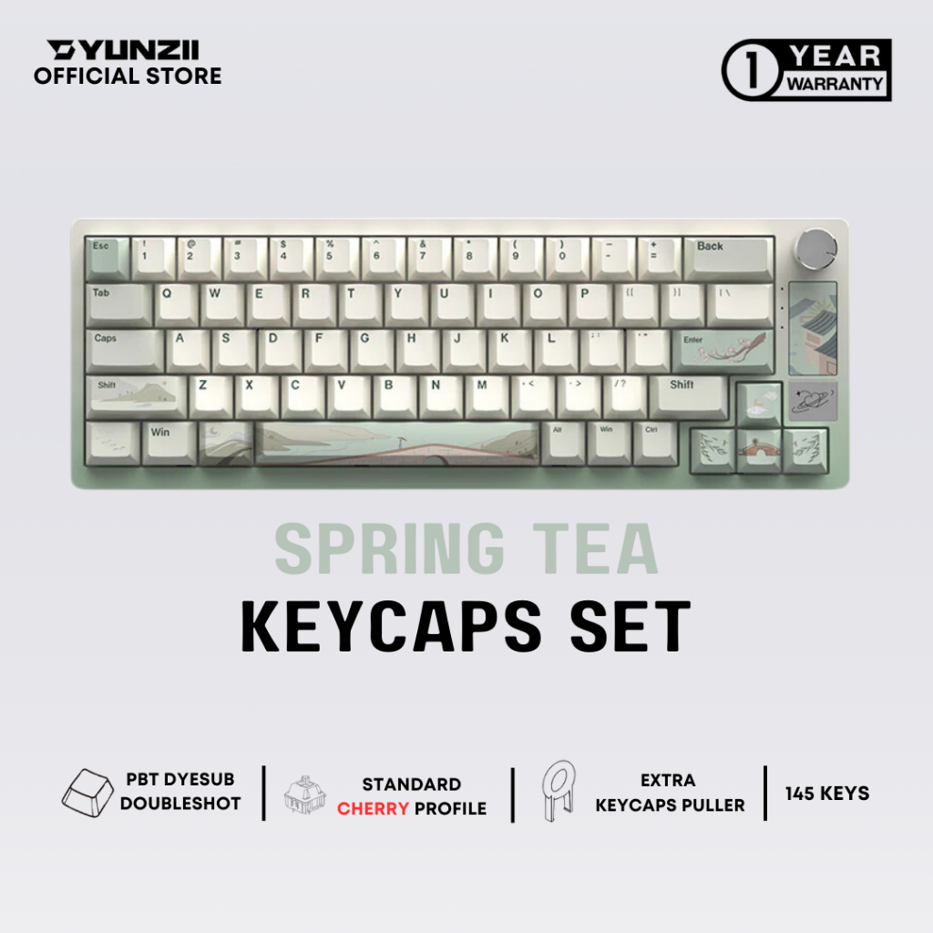 Jual Yunzii Spring Tea Keycap Set PBT Cherry Profile 145 Keys Full ...