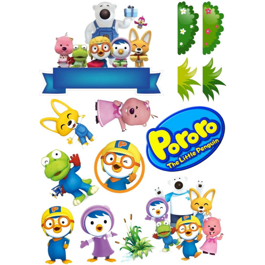 Jual Topper PORORO/Topper Kue Ulang TAHUN / Topper Cake Bisa CUSTOM ...