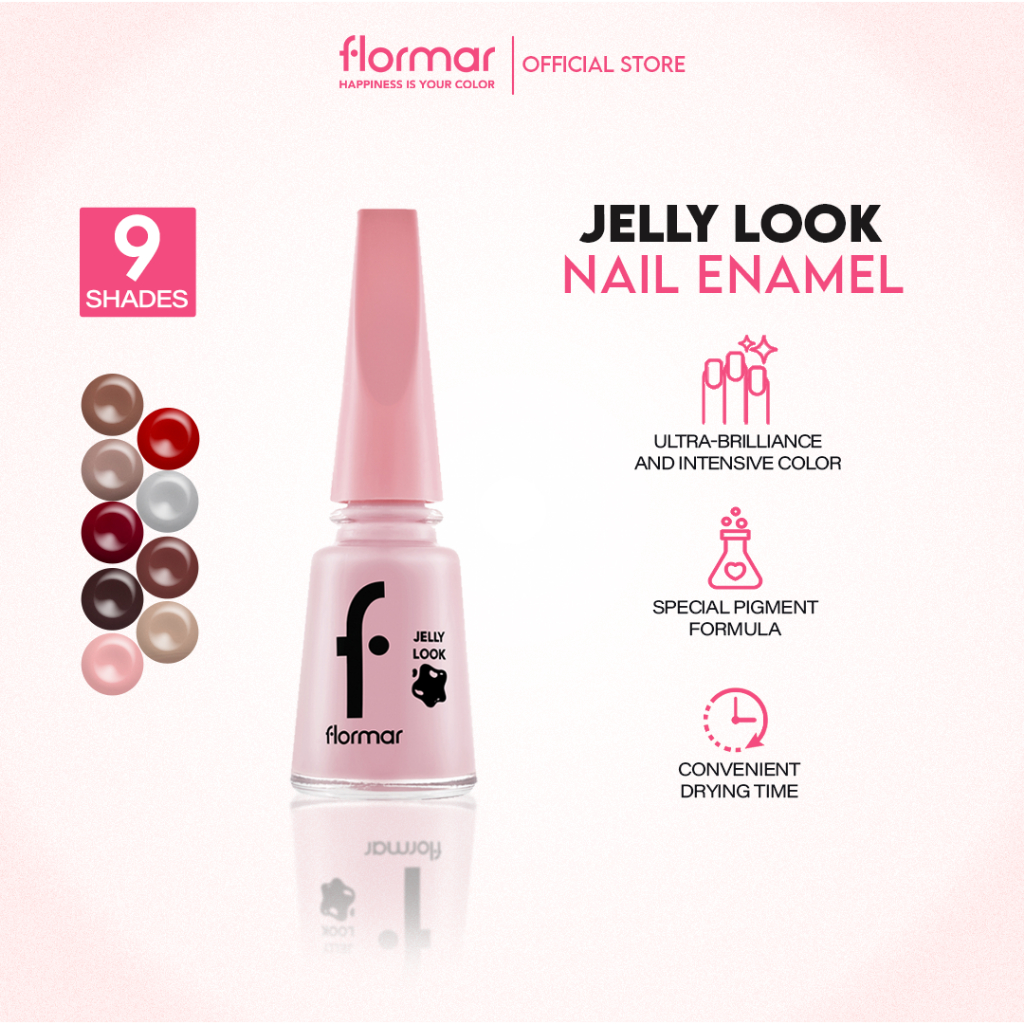 Jual Flormar Jelly Look Nail Enamel | Kutek Halal Certified | Cat Kuku Warna Intens, Tahan Lama ...