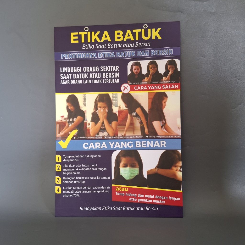 Jual Hard Poster Etika Batuk - Hard Poster Etika Saat Batuk Atau Bersin ...