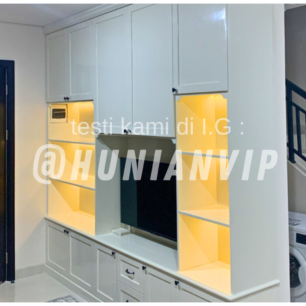 Jual Lemari backdrop Tv minimalis modern | Shopee Indonesia