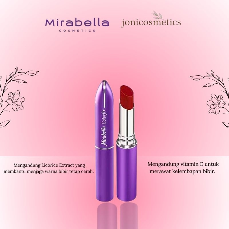 Jual Mirabella Lipstik Colorfix 2,3gr{lipstik matte long lasting,lembut ...