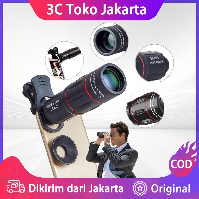 Jual Lensa Zomm Lens Kamera Tele Zoom HP 28X ZOOM LENSA Universal 28X25 ...