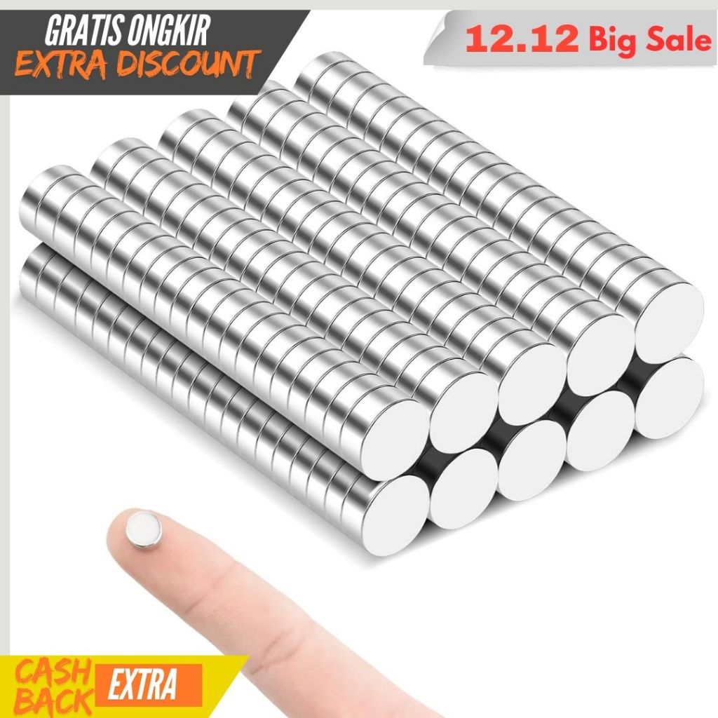 Jual MAGNET SUPER KUAT N52 NEODYMIUM N52 BULAT STRONG NdFeB 5 x 2 MM ...