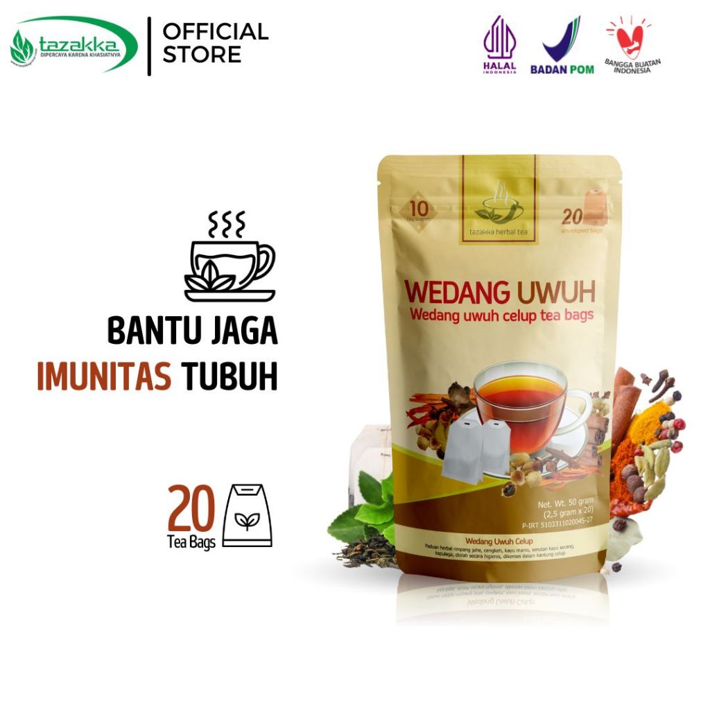 Jual TAZAKKA Wedang Uwuh Komplit Teh Celup Herbal Asli Original Isi 20 ...