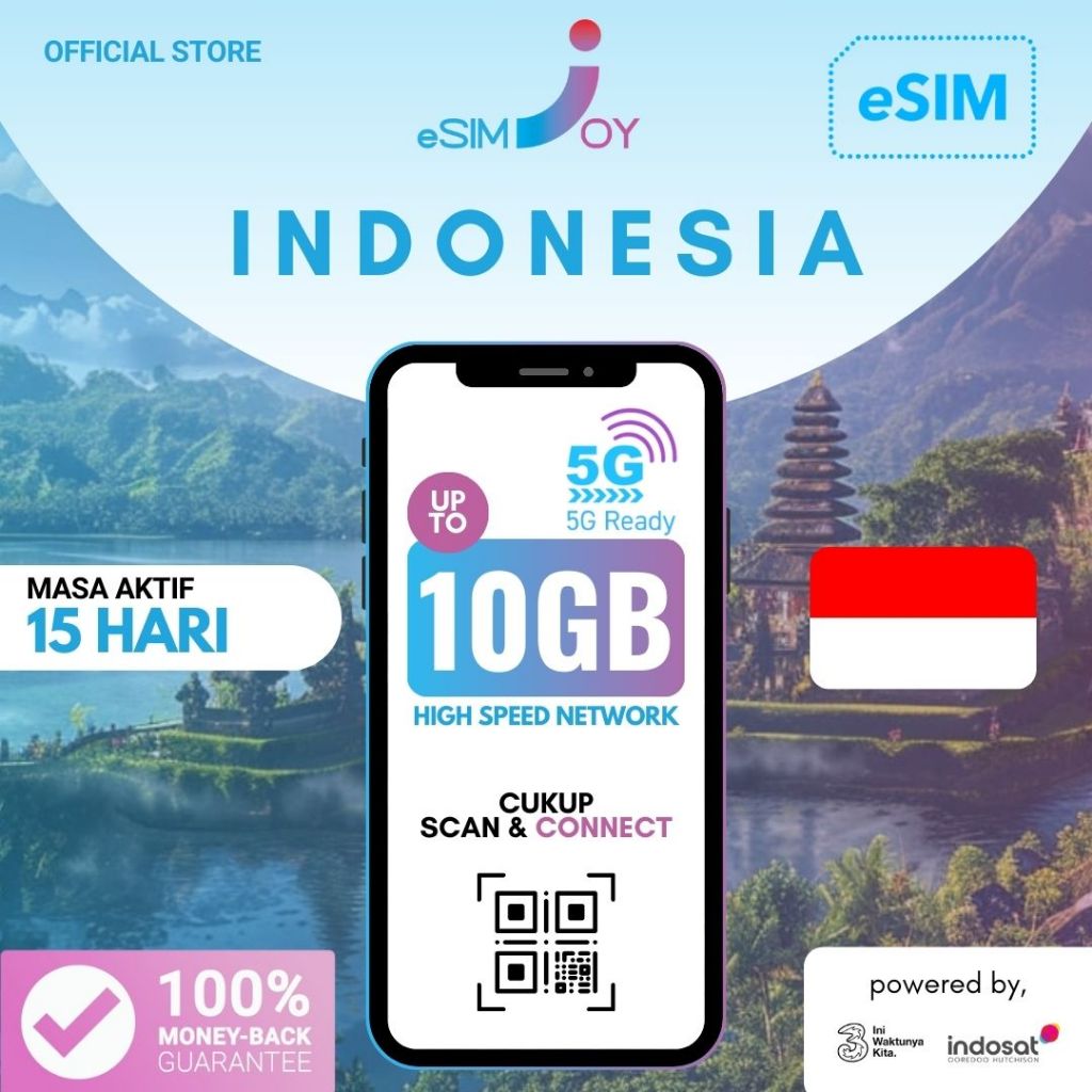 Jual eSIMJOY Travel eSIM Indonesia 15 Hari up to 10GB | eSIM Roaming | eSIM Luar Negeri | Shopee ...