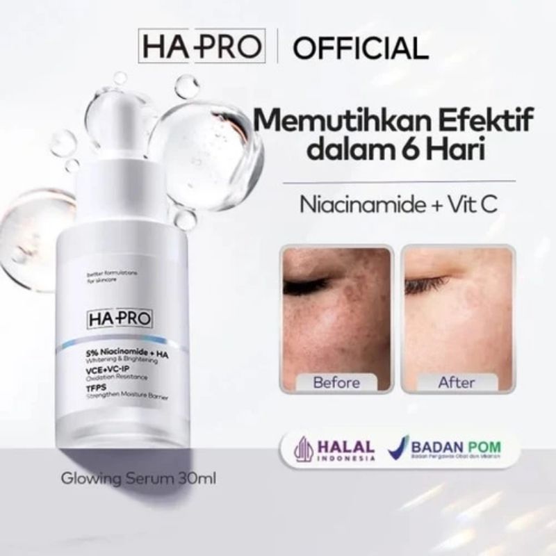 Jual Ha Pro [HAPRO] HA PRO Niacinamide Vit C Whitening Glowing Serum ...