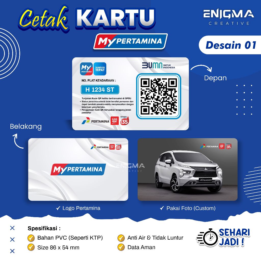 Jual KARTU MY PERTAMINA BARCODE CARD DESAIN MINIMALIS | Shopee Indonesia