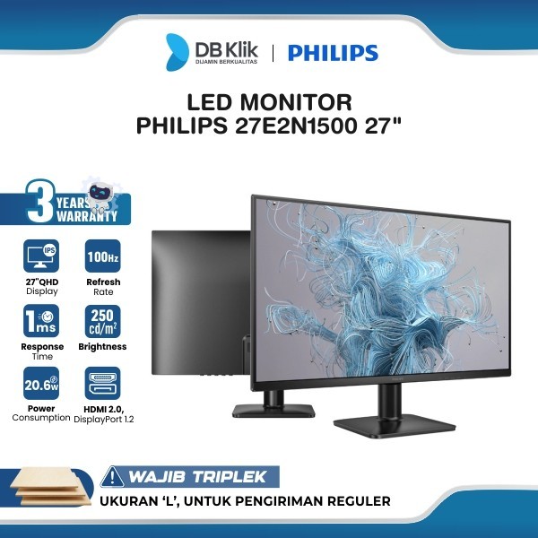 Jual PHILIPS LED Monitor 27E2N1500 27" IPS QHD 100Hz 1ms Adaptive Sync HDR10 HDMI DP | Shopee ...