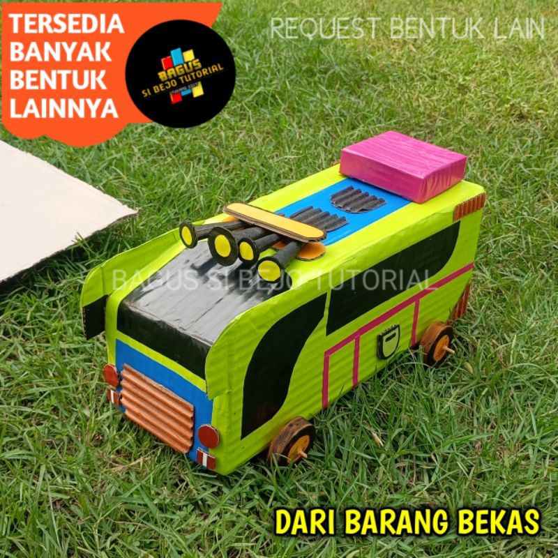 Jual MOBIL MOBILAN BIS BUSWAY TELOLET DARI KARDUS SEBAGAI MINIATUR ...
