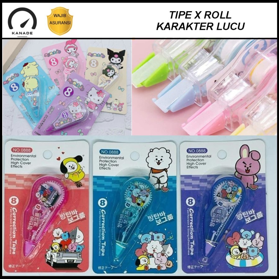 Jual Tipe X Roll Karakter Lucu tip-ex Kertas Fancy Karakter Correction ...