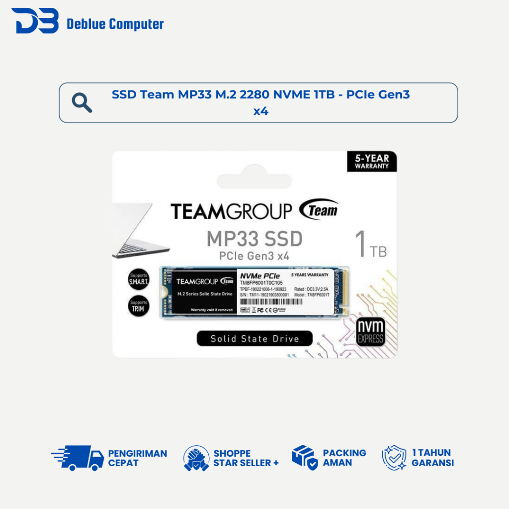 Jual SSD Team MP33 PRO M.2 2280 NVME 1TB - PCIe Gen3x4 | Shopee Indonesia