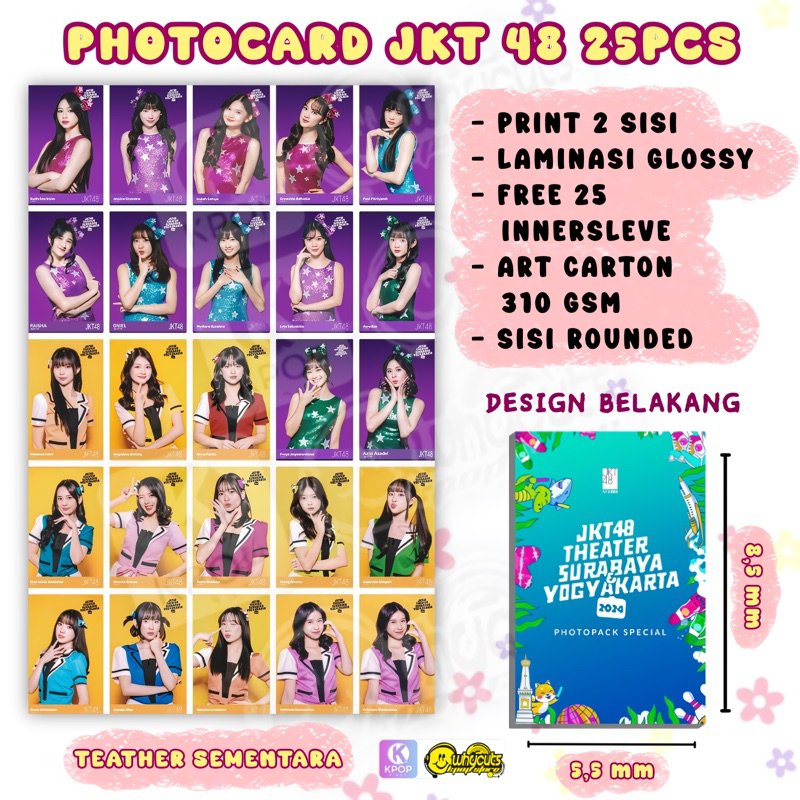 Jual [24PCS] PC Photocard Set JKT48 Theater Sementara 2024 Print 2 sisi ...