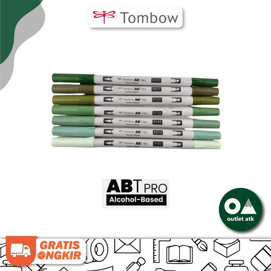 Jual Tombow ABT Pro Dual Brush Pen Alcohol Based - Sage Green Series (Hijau) | Shopee Indonesia