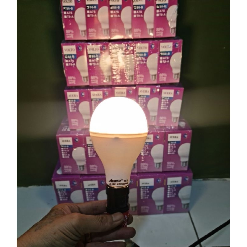 Jual [ BERGARANSI 1 TAHUN ] LAMPU LED 10 WATT BOHLAM AVERA WARNA KUNING ( WARM WHITE ) 88% HEMAT ...