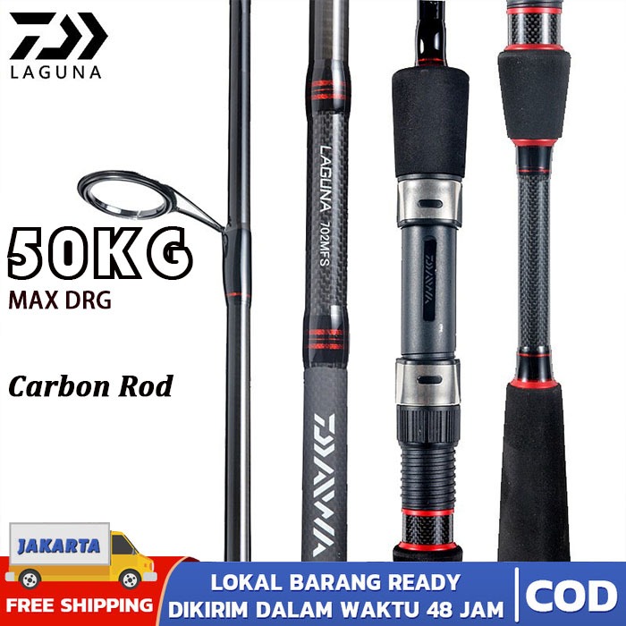 Jual DAIWA Joran Pancing karbon berongga UL portabel Spinning Fishing Rod Casting ikan murah ...