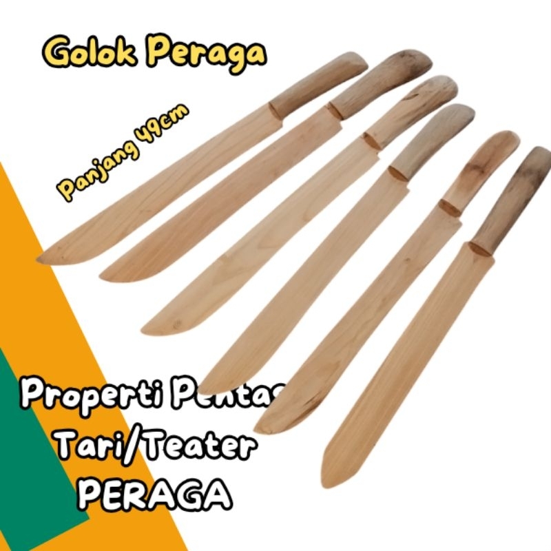 Jual PEDANG Kayu Bambu Golok Pentas Peraga Teater Tari, Pedang Mainan ...