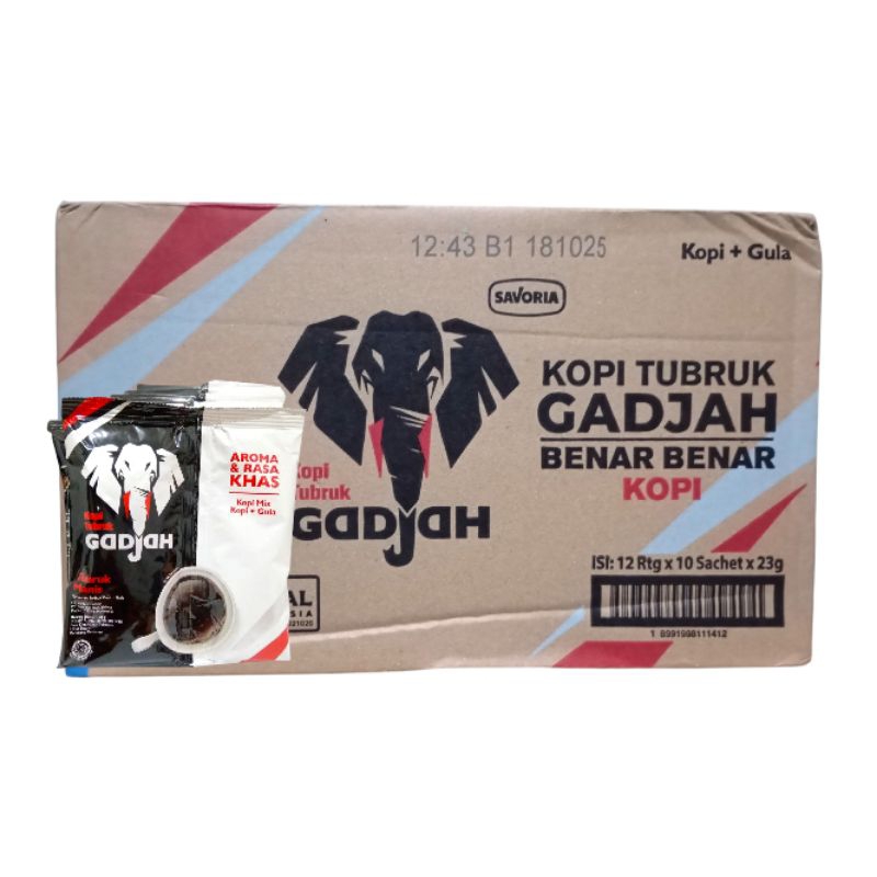 Jual Kopi Tubruk Gadjah manis Kopi dan gula terpisah 1dus | Shopee Indonesia
