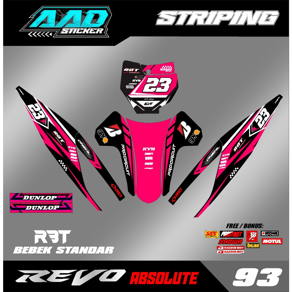 Jual STICKER STRIPING MOTOR RBT REVO ABSOLUTE RBT BEBEK MODIF SUPERMOTO ...