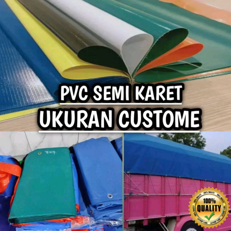 Jual terpal pvc semi karet ukuran custome 420gsm & 520gsm terpal pickup ...