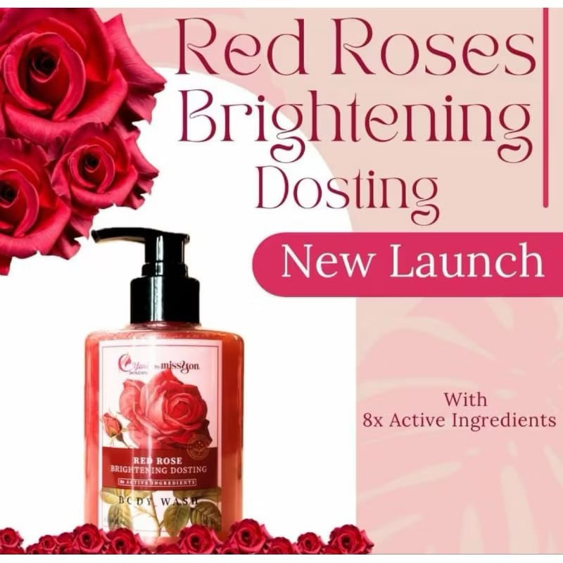 Jual Body Wash RED ROSE Brightening Dosting Yoni SkinCare ( wangi mawar ...