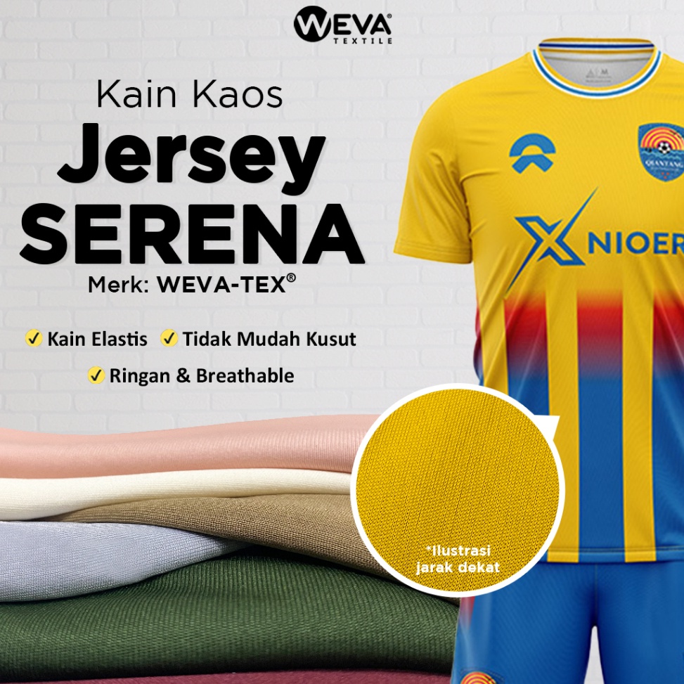 Jual KODE H48E Bahan Kain Jersey Dryfit Serena Kain Drifit Weva Textile | Shopee Indonesia