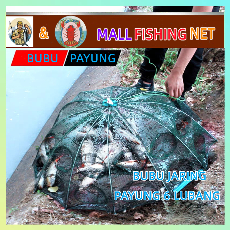 Jual Perangkap Bubu Payung 6 Lubang Alat Jaring Pancing Jala Ikan Udang Kepiting Lele Lobster ...